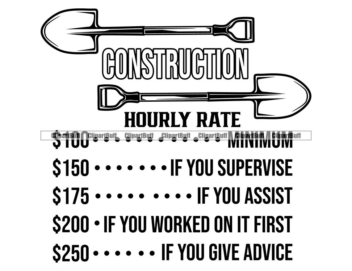 Construction Hourly Rate Funny Sign Contractor Worker Builder - Etsy