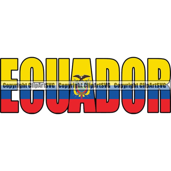 Ecuador Ecuadorean Text Word Letter Typography Flag Country - Etsy