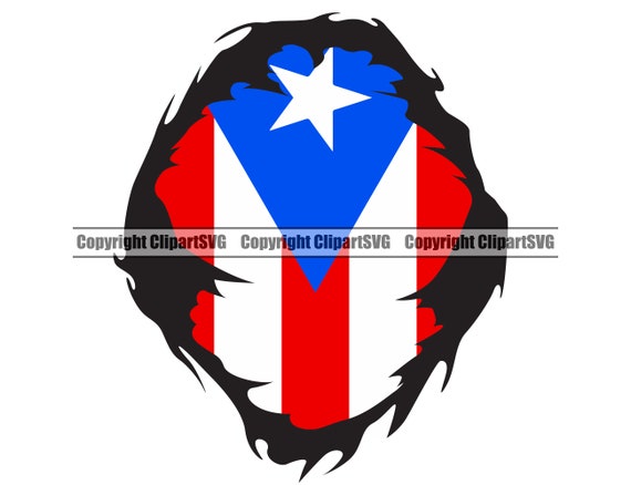 Puerto Rico Rican Ripped Cracked Torn Hole Wall Flag Country | Etsy UK
