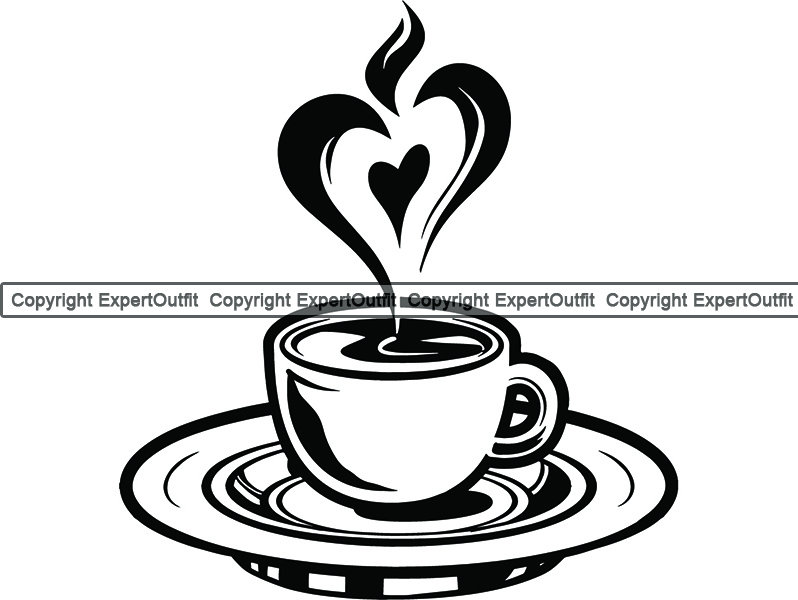 Coffee Cup 2 Heart Steam Java Roasted Beans Brew Mug Tea Food - Etsy