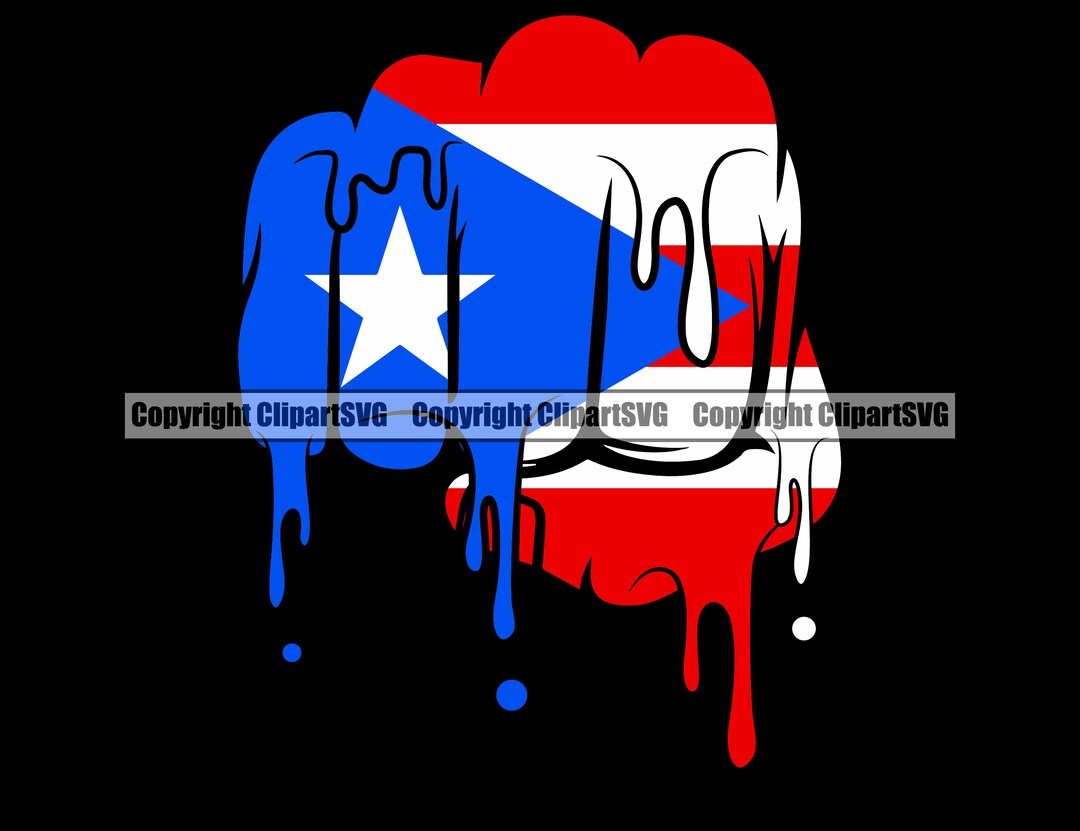 Puerto Rico Rican Fist Punch Drip Dripping Melt Melting Power Unity ...