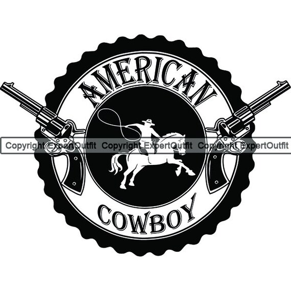 Visual Arts Cowboy Logo Outlaw Horse Lasso Hat Country Western Rodeo ...