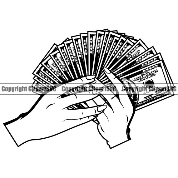 Woman Hands Holding Money 100 Hundred Dollar Bill Spread Cash | Etsy