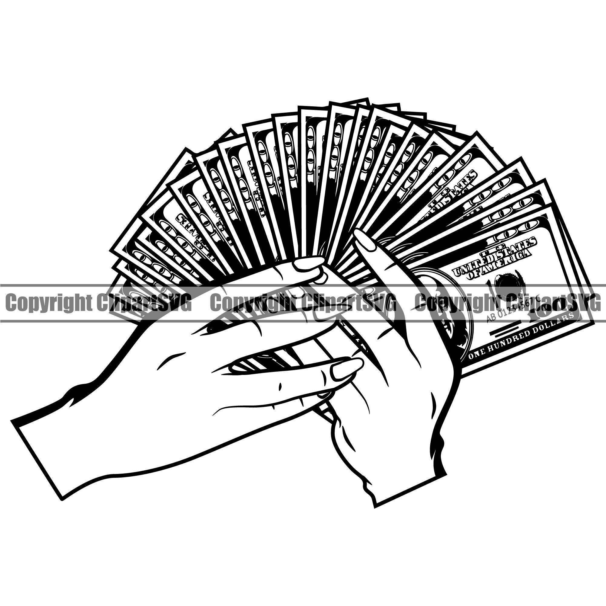 Woman Hands Holding Money 100 Hundred Dollar Bill Spread Cash Rich ...