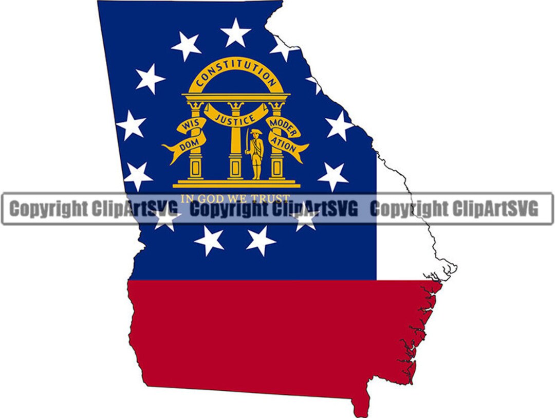 Georgia State Flag Shape Map U.S. US United America American Nation ...