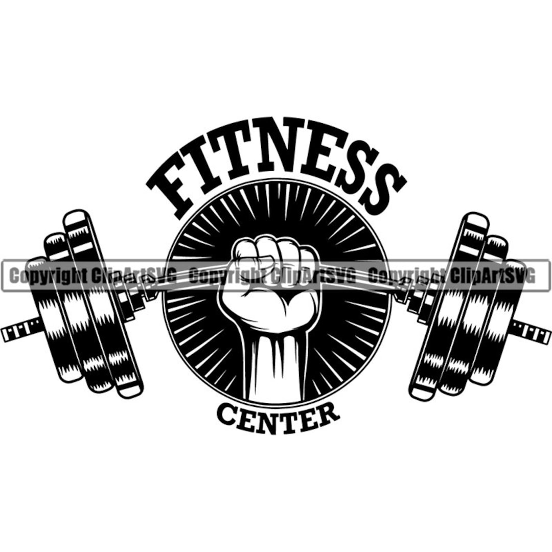 Fitness Logo Workout Gym Bodybuilding Train Trainer Health Weight Bar ...