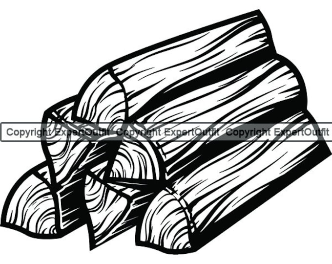 Wooden Log. Cut Files for Cricut. Clip Art Silhouette (eps, Svg, Pdf ...