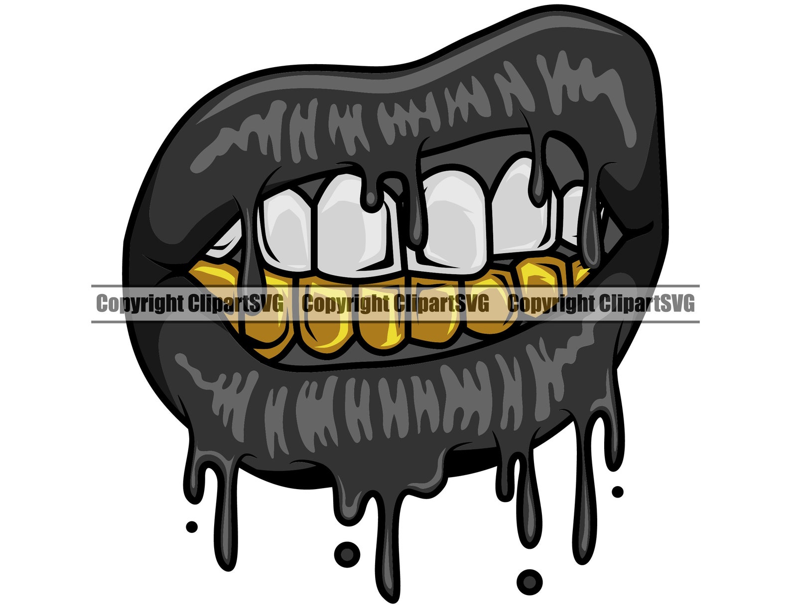 Gold Teeth Dripping Lips Mouth Grillz Grill Thug Gangster Pose Doctor ...