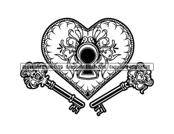 Heart Lock And Key Art