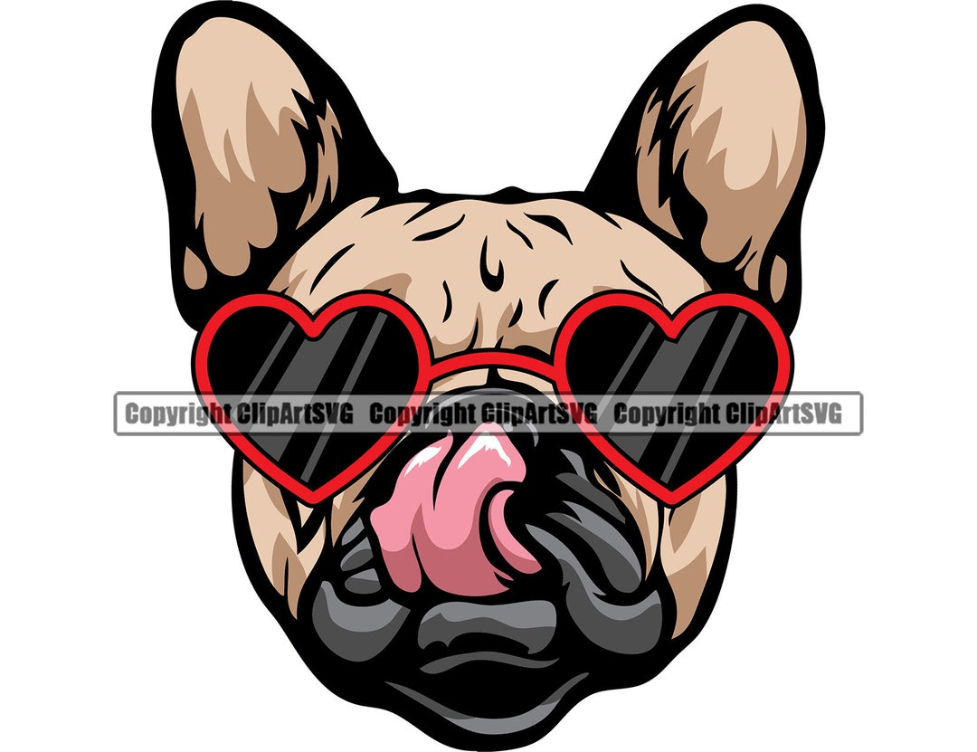 French Bulldog Dog Heart Sunglasses American Breed Paw Puppy Pup Pet K ...