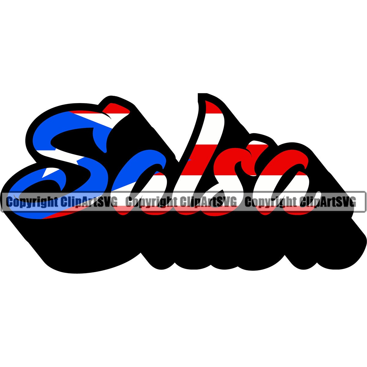 Puerto Rico Rican Salsa Name Word Text Flag Country World Nation Map ...