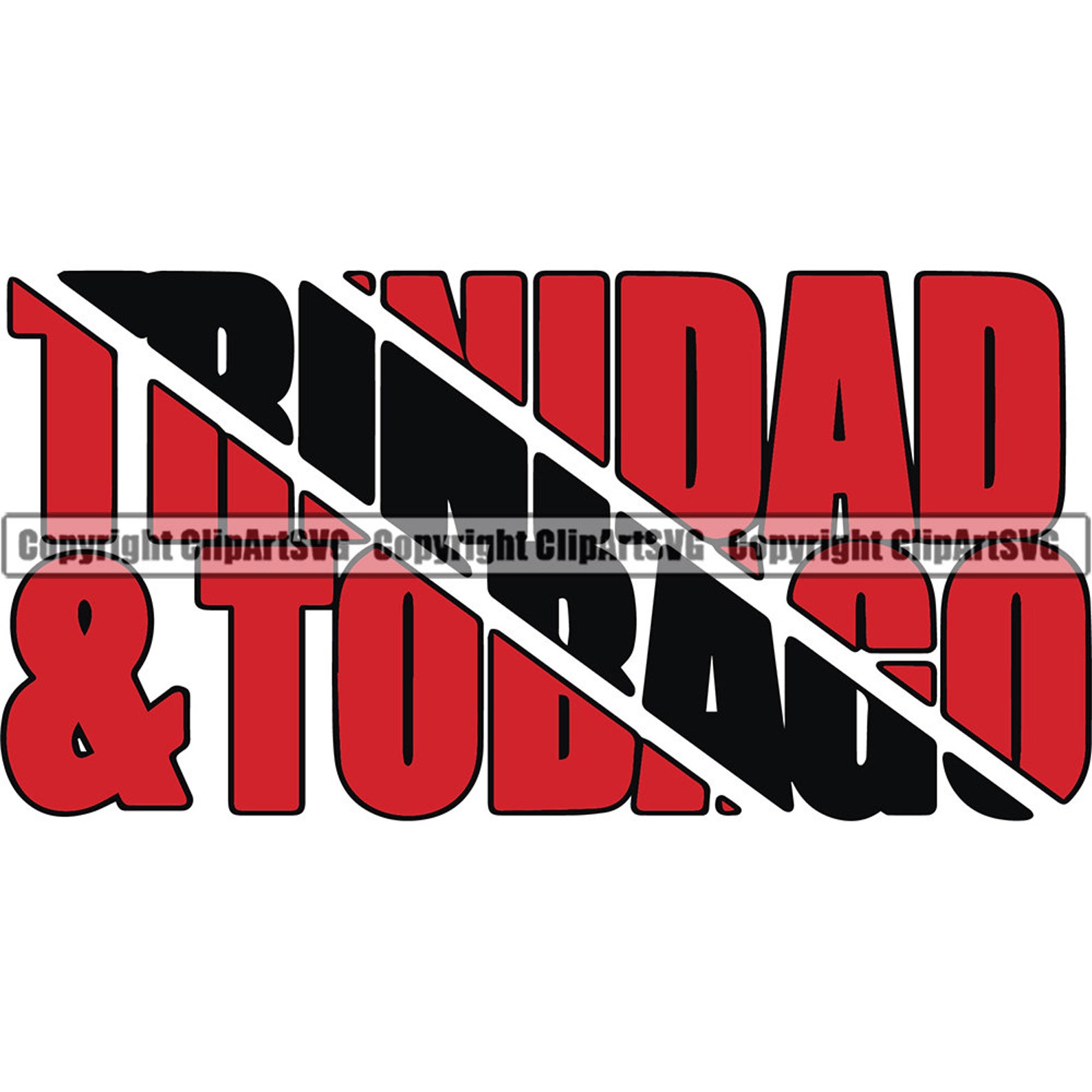 Trinidad Tobago Trinidadian Name Word Text Flag Country World - Etsy
