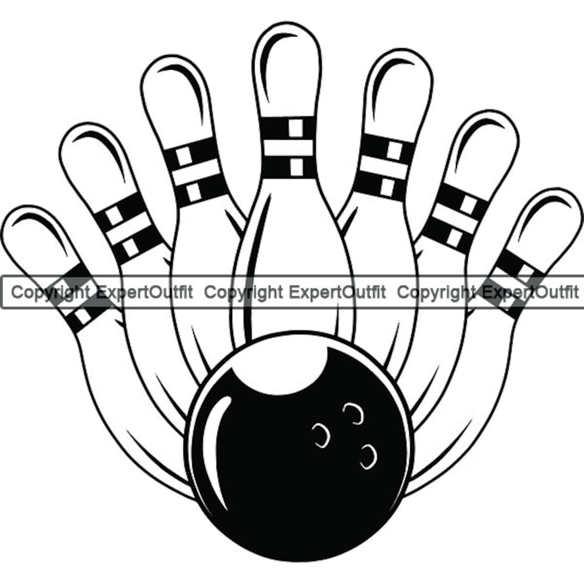 Bowling Logo Kingpin King Pin Ball Sports Bowl Game Bowler Tournament ...
