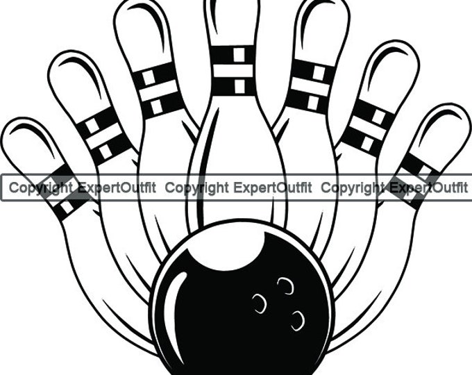 Bowling Logo Kingpin King Pin Ball Sports Bowl Game Bowler - Etsy