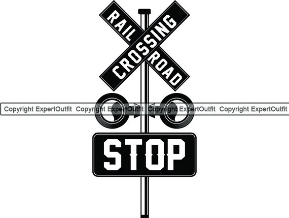 Transportation Train Sign Stop Rail Railroad Crossing Warning | Etsy