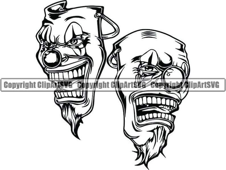 Happy Sad Masks 3 Laugh Now Cry Later Clown Face Gangster - Etsy