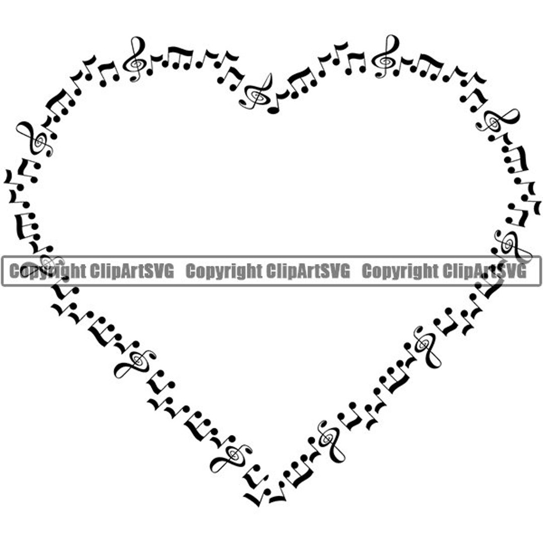 Music Note Heart Love Frame Border Symbol Treble Clef Sheet Musical ...