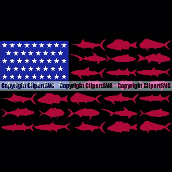 Fishing Pole USA Flag Bait Pond Tour Trip Lake Fish Fresh Salt | Etsy