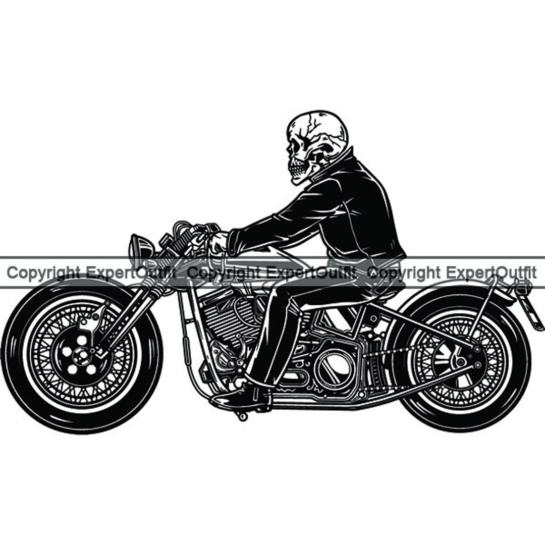 Skull Motorcycle Motorbike Bike Biker Cycle Cyclist Rider - Etsy