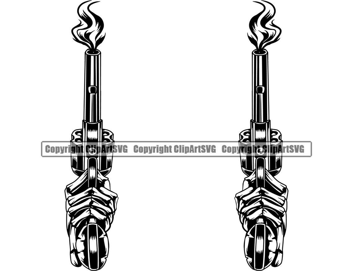 Skeleton Hand Holding Gun Pistol Kill Killer Western Cowboy Old Wild ...