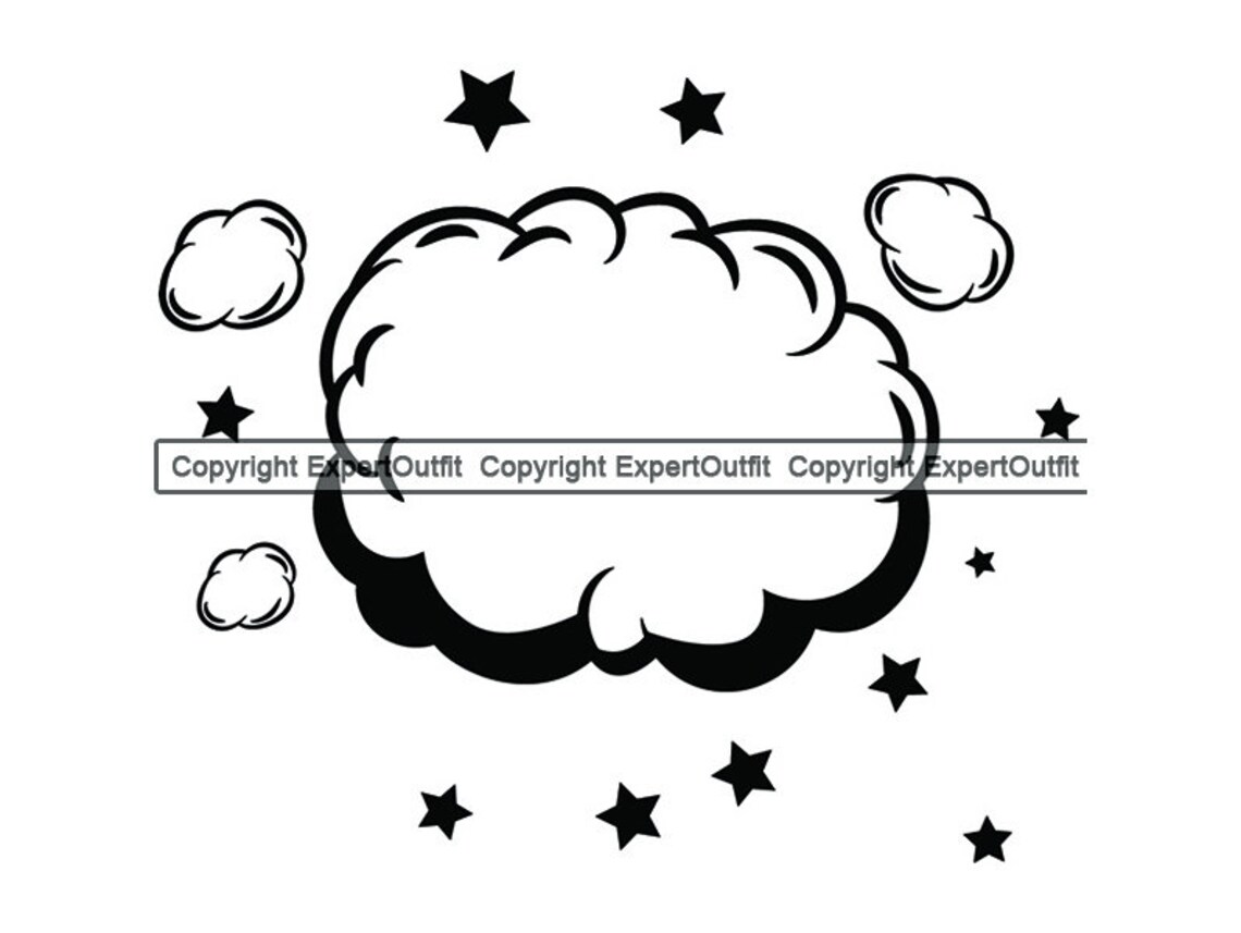 Comic Book Callout Action Blast Smoke Cloud Star Call Out Text - Etsy