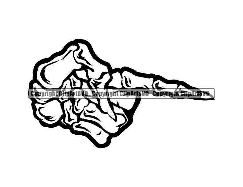 Skull Skeleton Hand Finger Point Evil Kill Killer Tattoo Bone Death ...