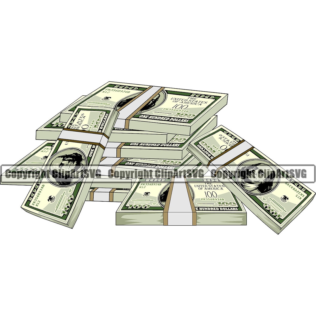 Money Stack 100 Hundred Dollar Bills Stacked up Knot Cash Pile Rich ...