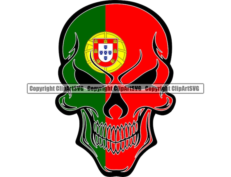 Portugal Skull Shaped Flag Portuguese Europe European Country World ...
