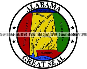 Alabama State Clipart - Etsy
