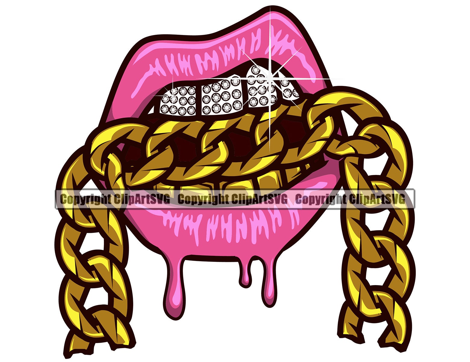 Gold Chain Gangster Clipart