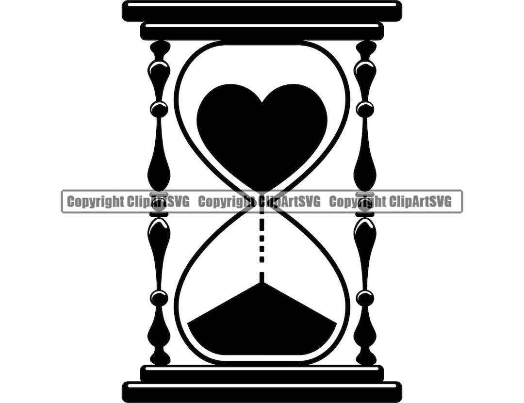 Love Heart Shape Hourglass Couple Romantic Time Running Out Date Dating ...