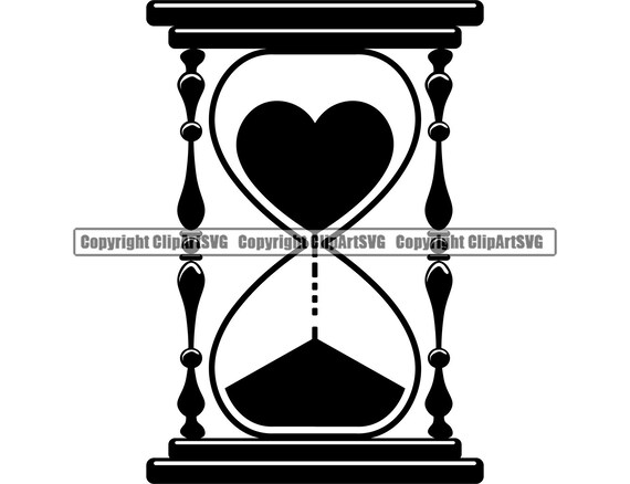 Love Heart Shape Hourglass Couple Romantic Time Running Out | Etsy