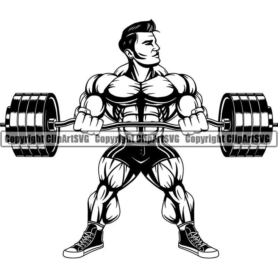 Bodybuilding Man Muscle Flex Flexing Barbell Bar Fitness Gym Workout ...