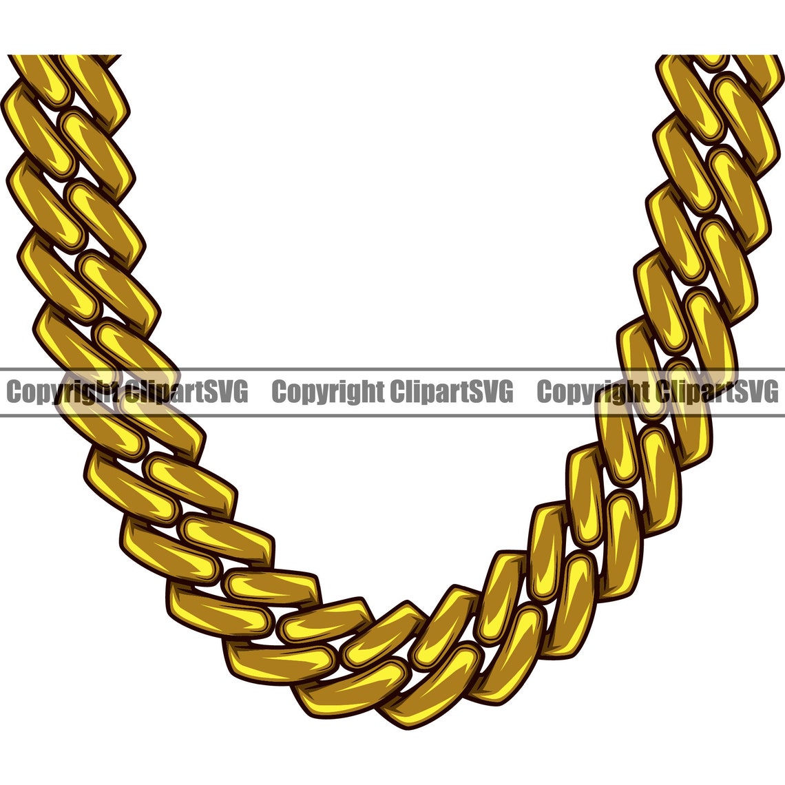 Gold Chain Link Necklace Jewelry Shiny Bling Rich Wealth Cash Money Hip ...