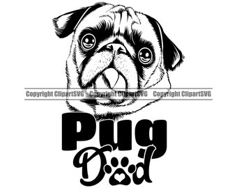 Pug Father Svg | Etsy