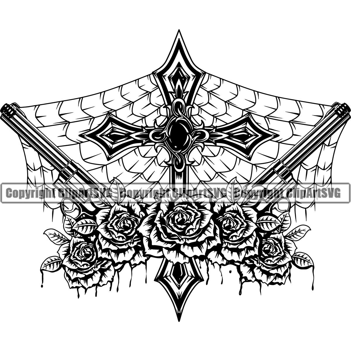 Guns And Roses Coloring Pages