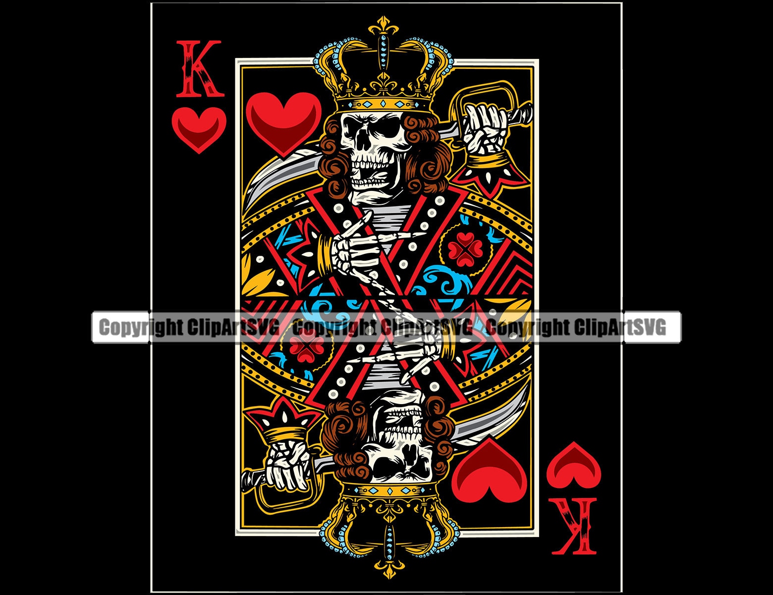 King Hearts Skull Skeleton Poker Playing Card Gambling Gamble - Etsy