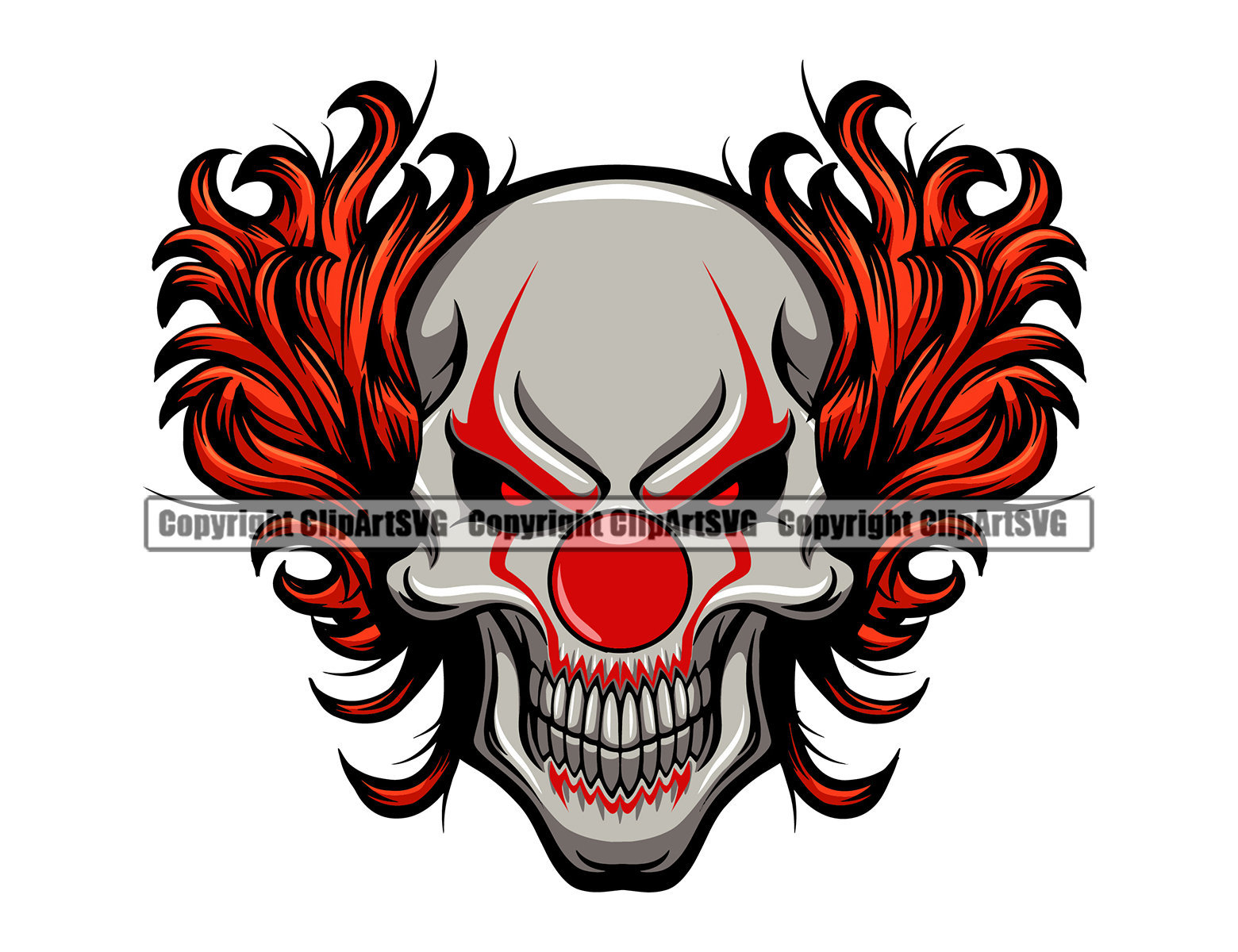 Evil Clown Skull Circus Scary Death Kill Killer Tattoo Fear | Etsy