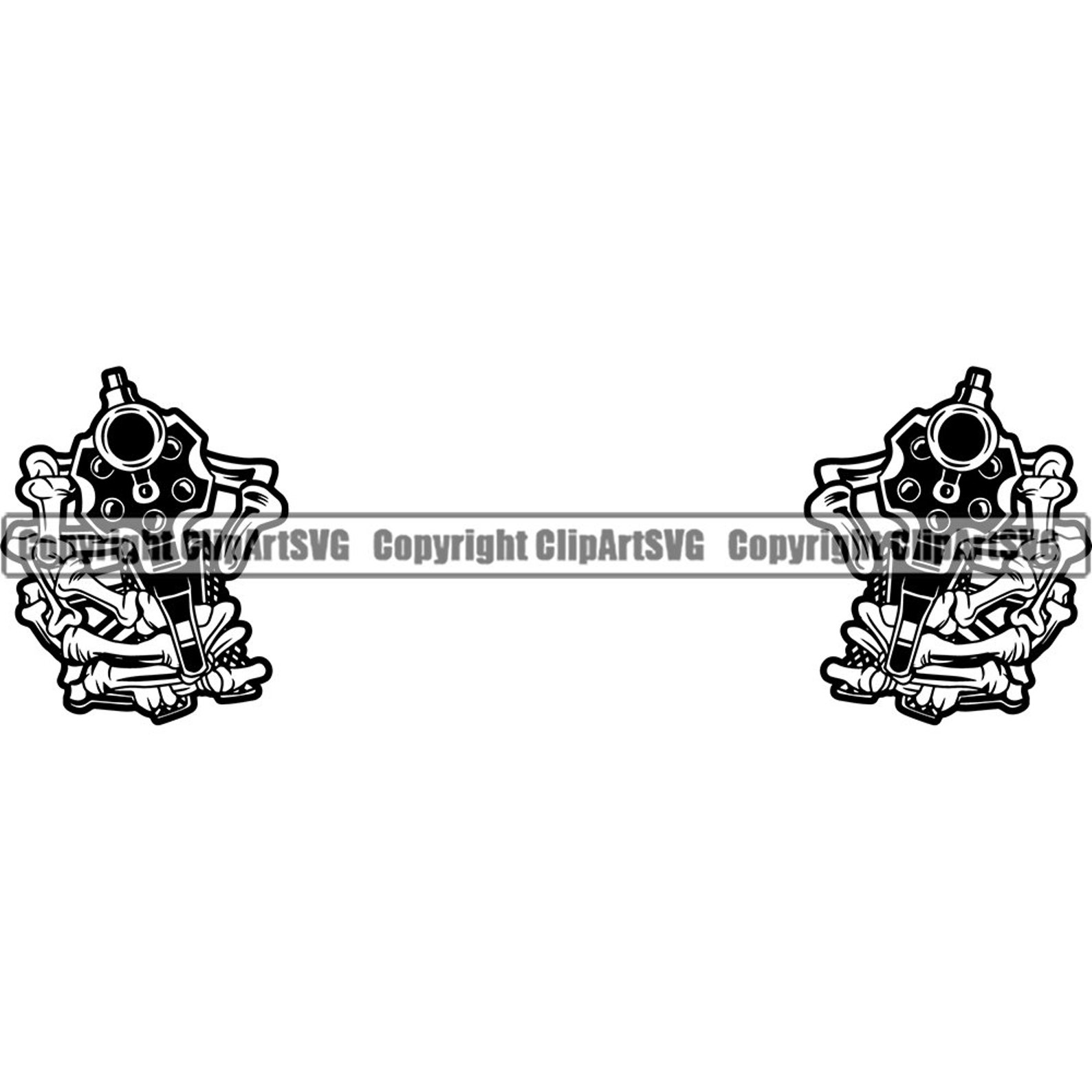 Skull Skeleton Hand Hold Holding Gun Pistol Revolver Grab Evil | Etsy