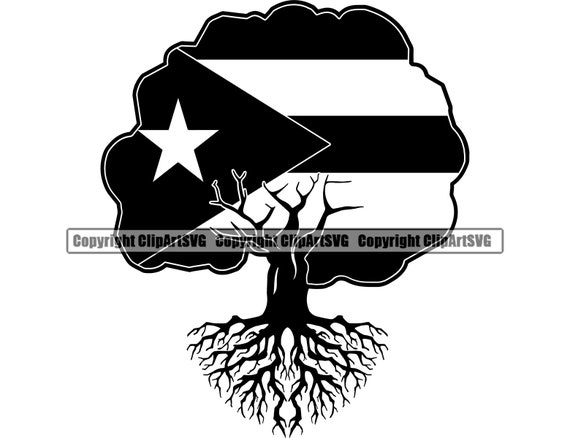 Puerto Rico Rican Tree Roots Family Home Flag Country World | Etsy