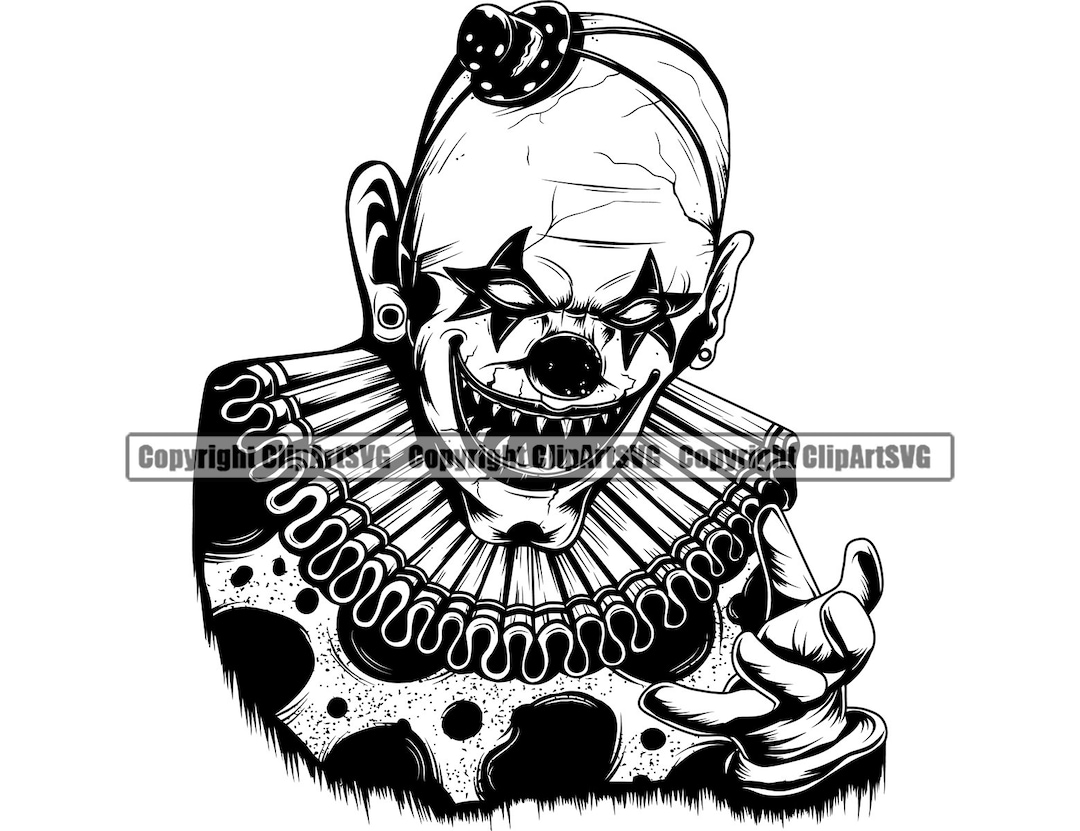 Evil Clown Circus Scary Cool Death Kill Killer Tattoo Fear Scared Face ...