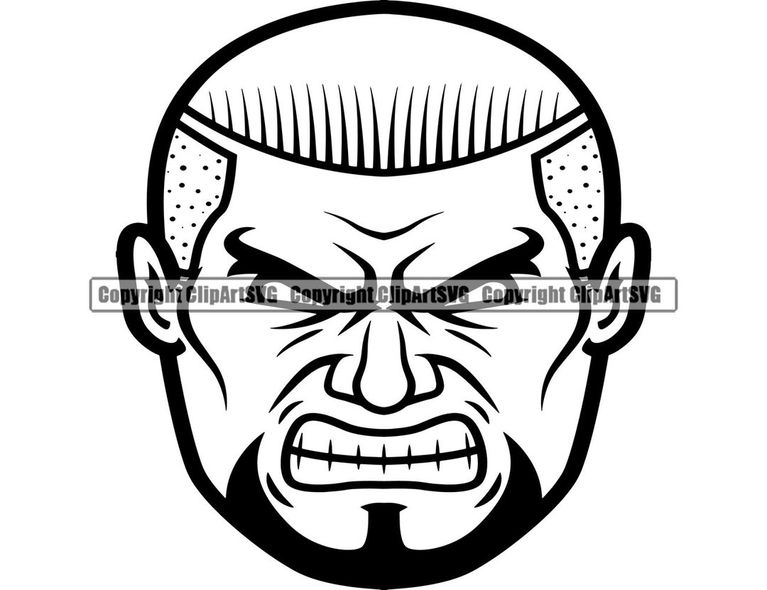 Angry Man Cartoon Man Mean Face Battle Warrior War Viking Barbarian ...