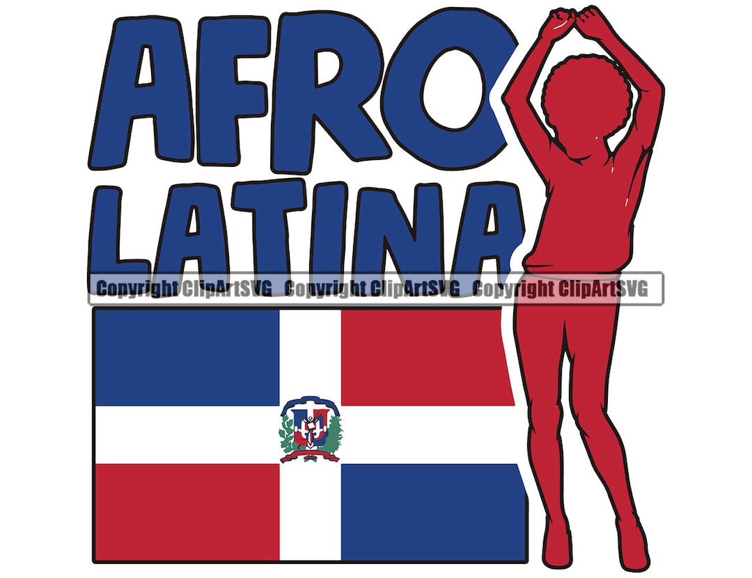 Dominican Republic Afro Latina Woman Flag Country World Nation Map Sign ...