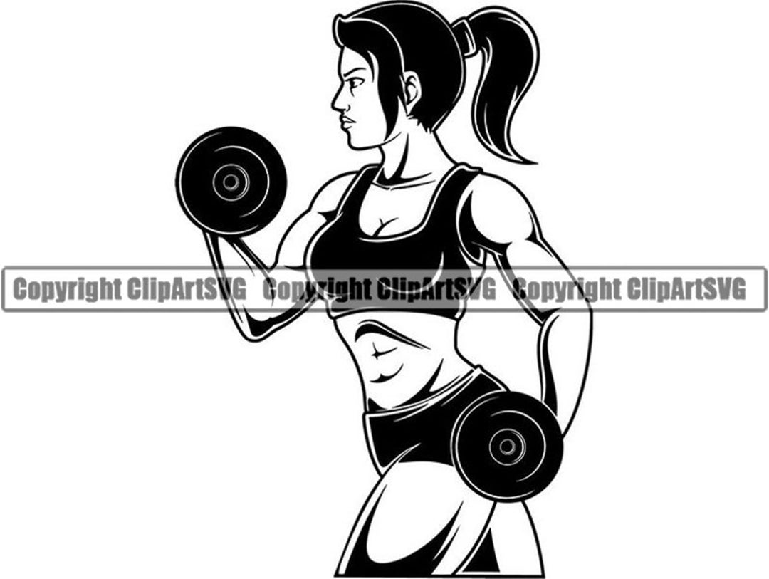 Fitness Woman #1 Dumbbell Muscles Fit Weightlifting Bodybuilding ...
