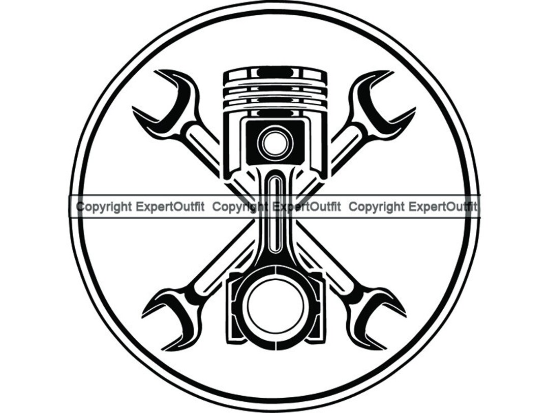 Piston And Wrench Clip Art