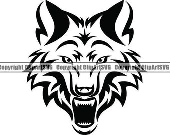 Wolf Growling Svg - Etsy