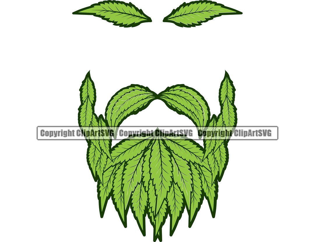 Marijuana Leaf Beard Mustache Eyebrows Facial Face Hair Pot Joint Blunt ...
