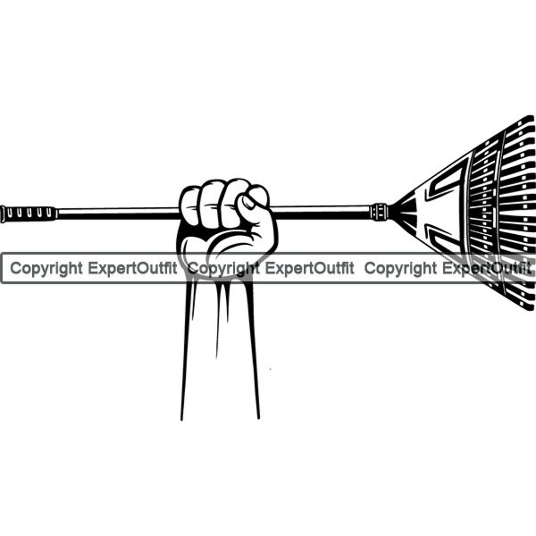 Hand Holding Rake Gardening Leave Leaf Garden Plant Green Grass Flower ...