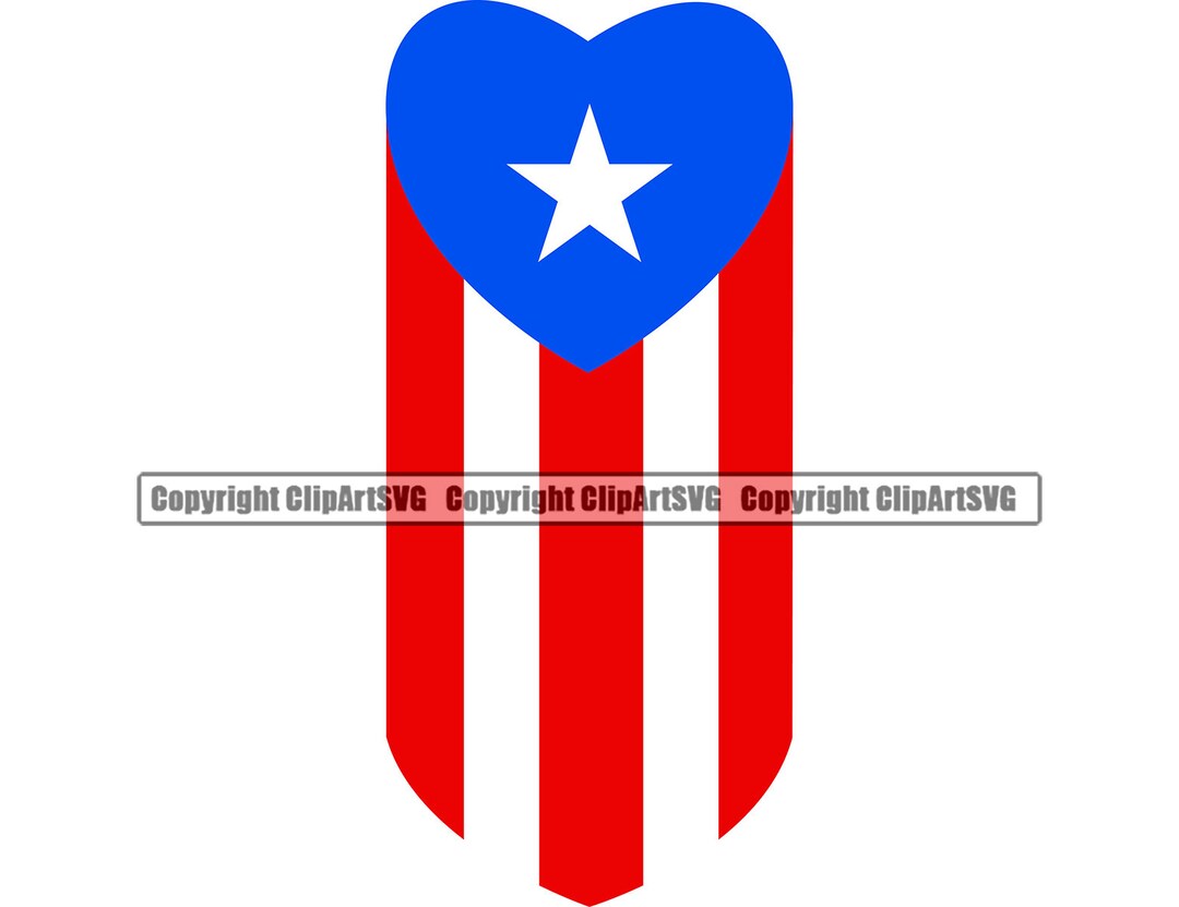 Puerto Rico Rican Heart Love Flag Country World Nation Map Sign Symbol ...