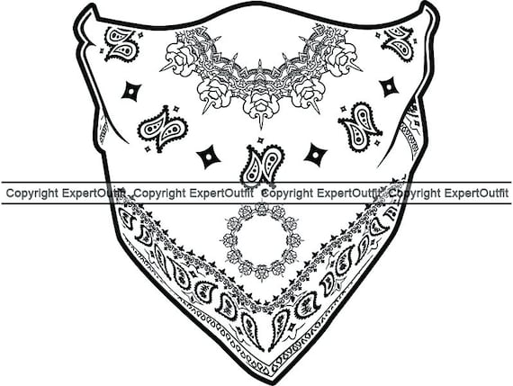 Mask 5 Bandana Bandanna Paisely Pattern Face Head Bandanna | Etsy